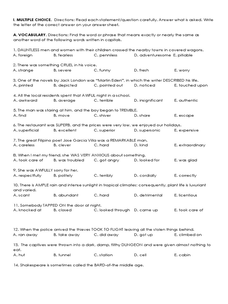 NAT Mock English Language Test | PDF | Tea | Subject (Grammar)