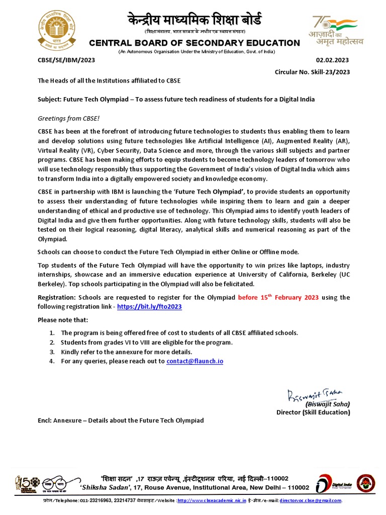 Future Tech Olympiad: An Initiative by CBSE and IBM to Promote Digital Literacy and Future ...