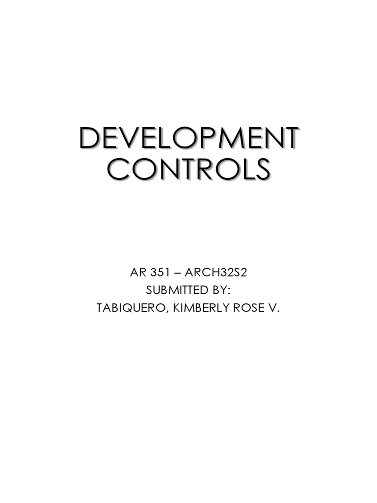 Development Controls Pdf Real Property Law Property Law