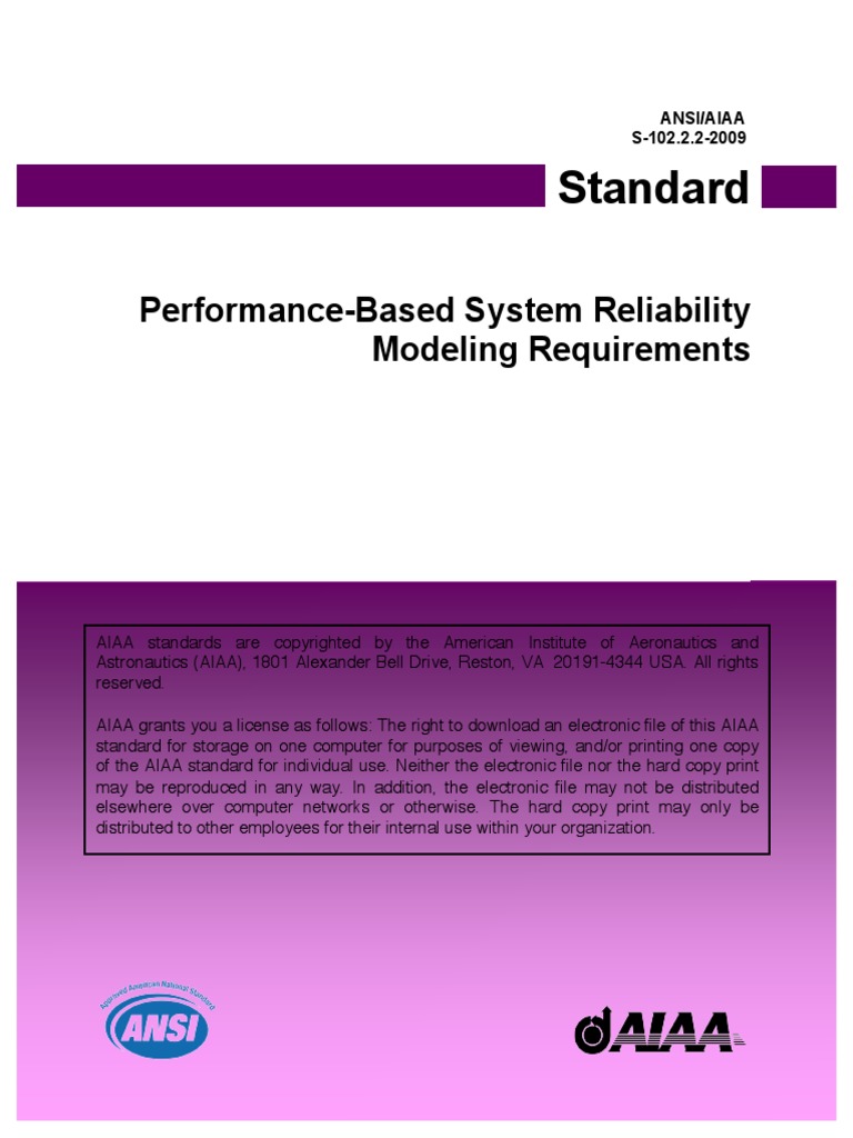 AIAA - S - 102 - 2 - 2 - 2009 Performance-Based System Reliability ...