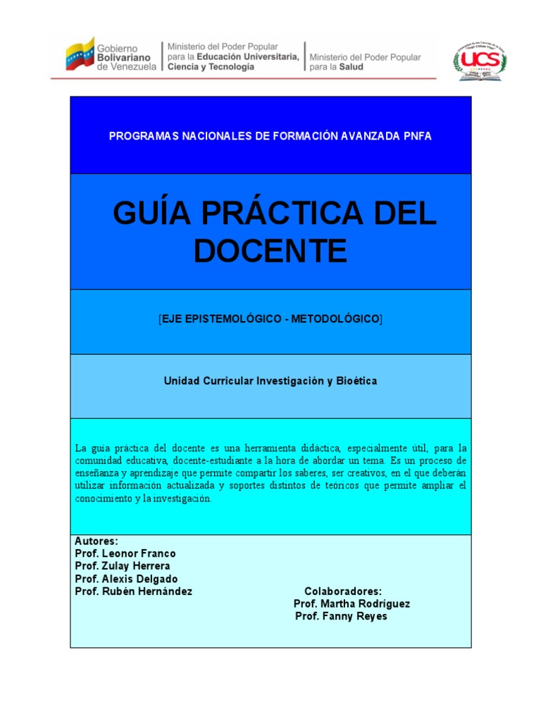 Guia Practica Del Docente Eje Epistemológico - Metodológico | PDF | Conocimiento | Método científico