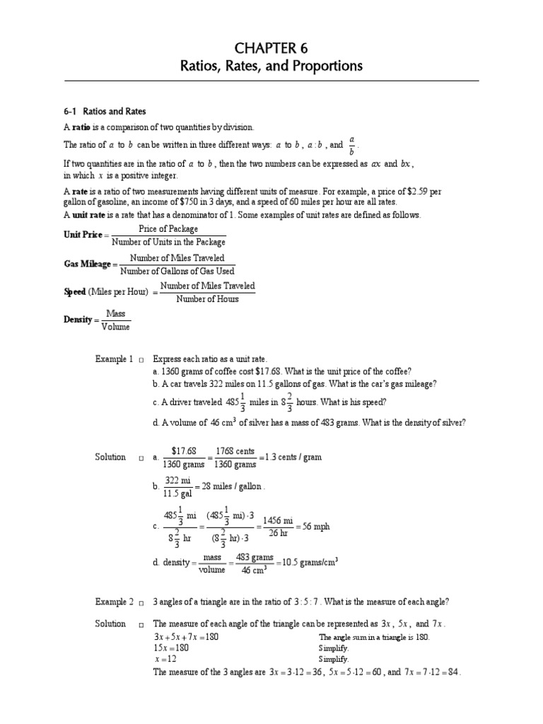 Answer - RATIOS, RATES AND PROPORTIONS Answer | PDF | Ratio | Density