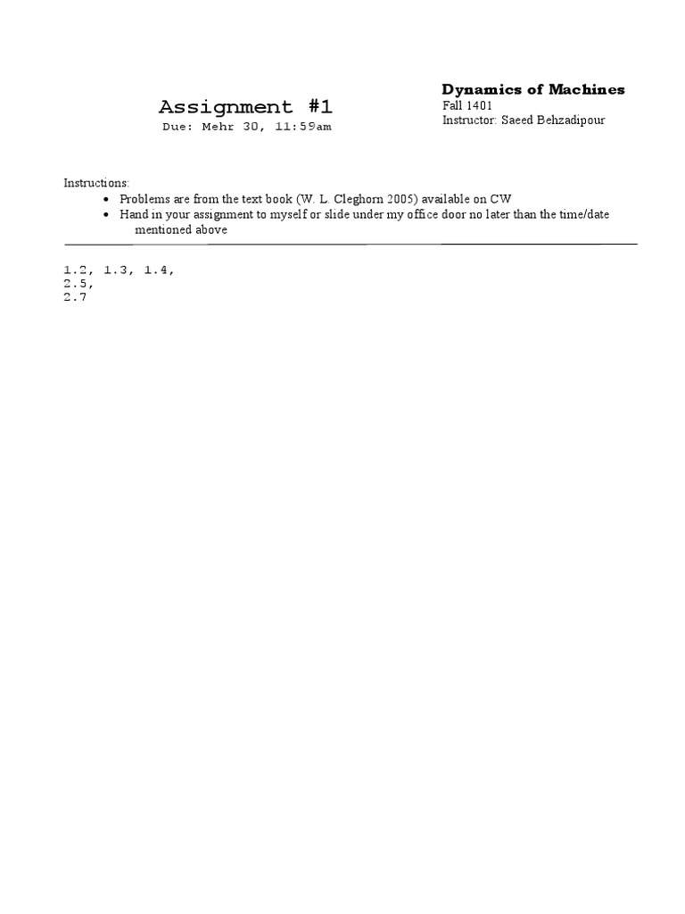 Assignment 1 | PDF