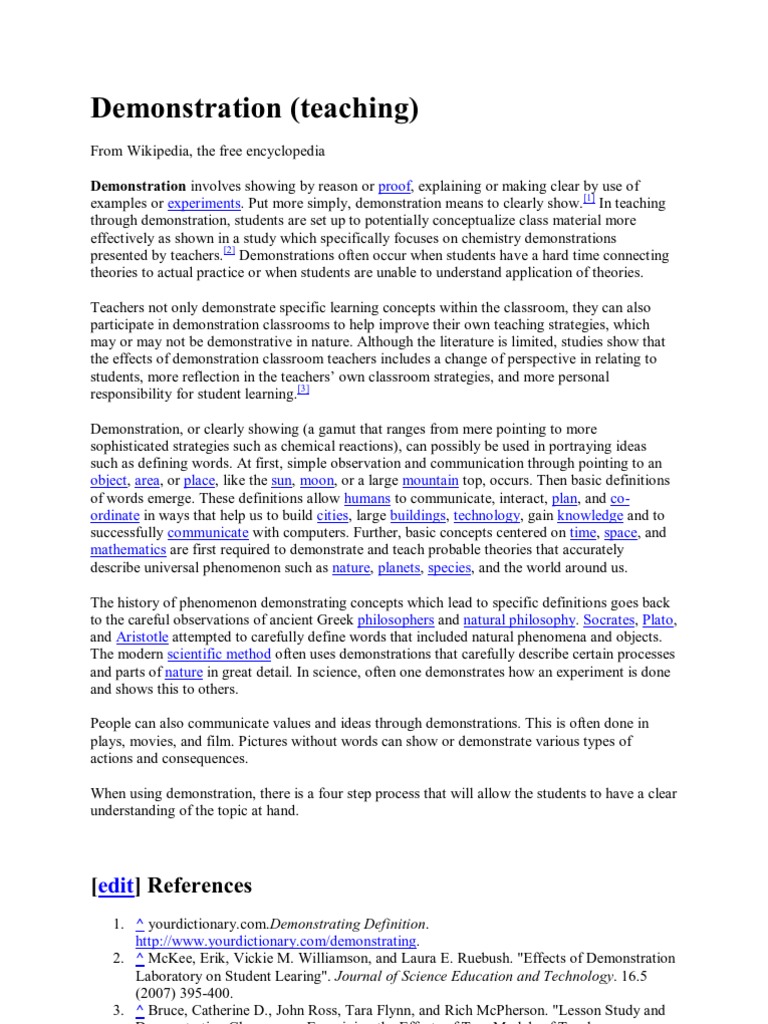 Demonstration Method | PDF | Teaching Method | Neuropsychological ...