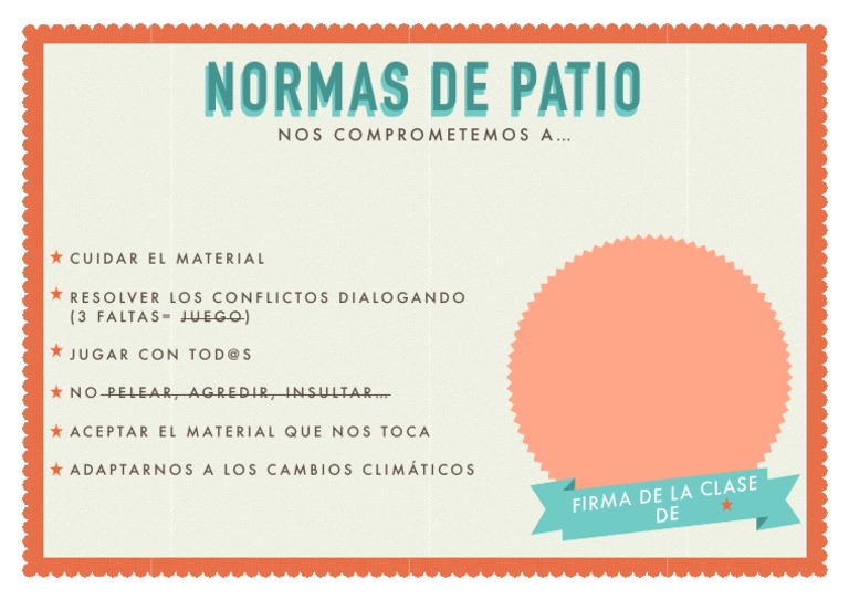 Compromiso de Normas de Patio | PDF