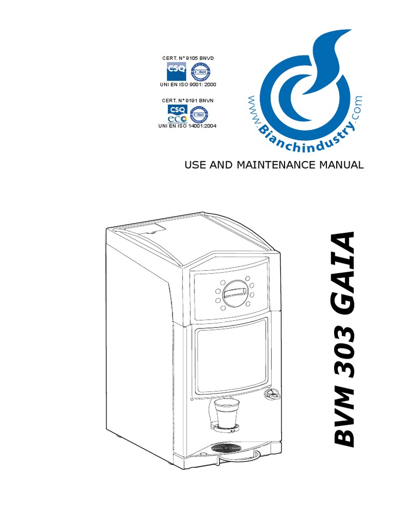 Bianchi Gaia Use and Maintenance Manual BVM 303 Gaia | PDF | Mains Electricity | Electrical ...
