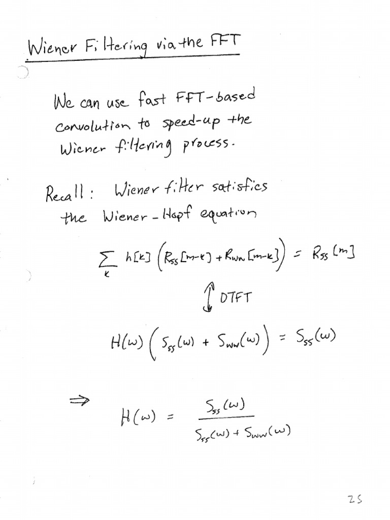 Wiener Filtering Via FFT | PDF