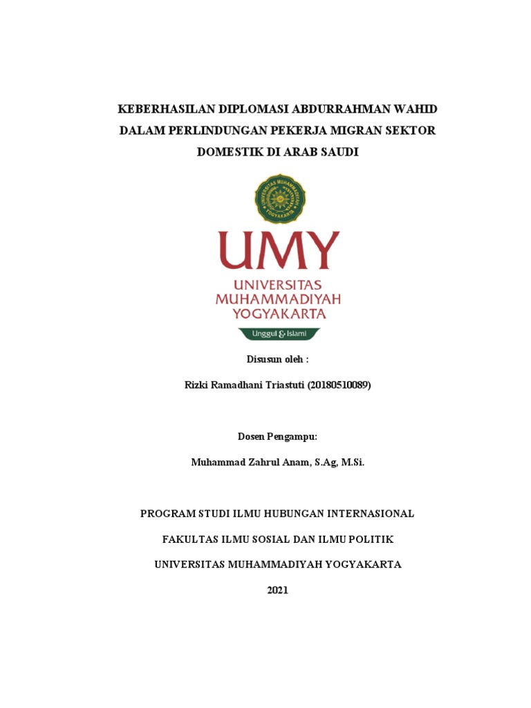 Rizki Ramadhani Triastuti - Ujian Proposal - 20180510089 | PDF