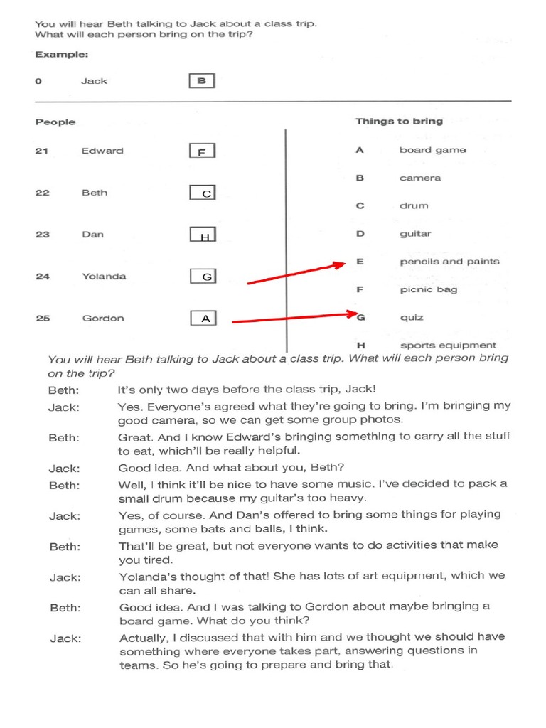 LISTENING TEST 1 PART 5 Revised & Scripts | PDF
