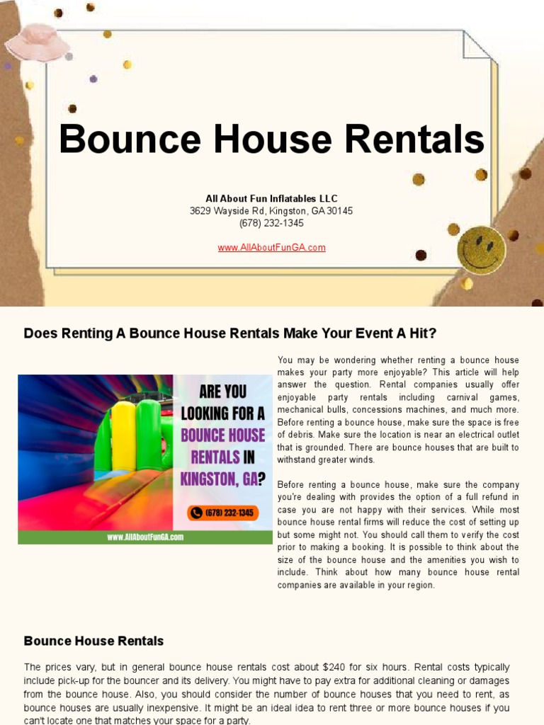 All About Fun Inflatables LLC - Bounce House Rentals | PDF