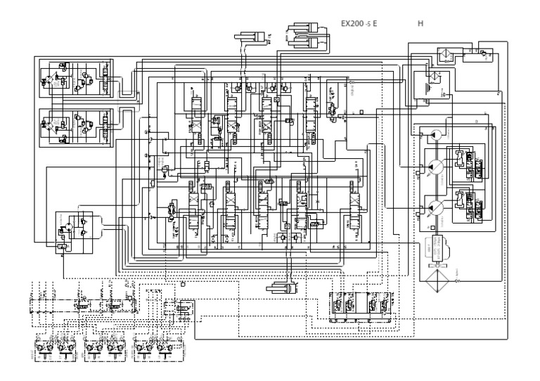 EX200-5E 油圧回路図 | PDF