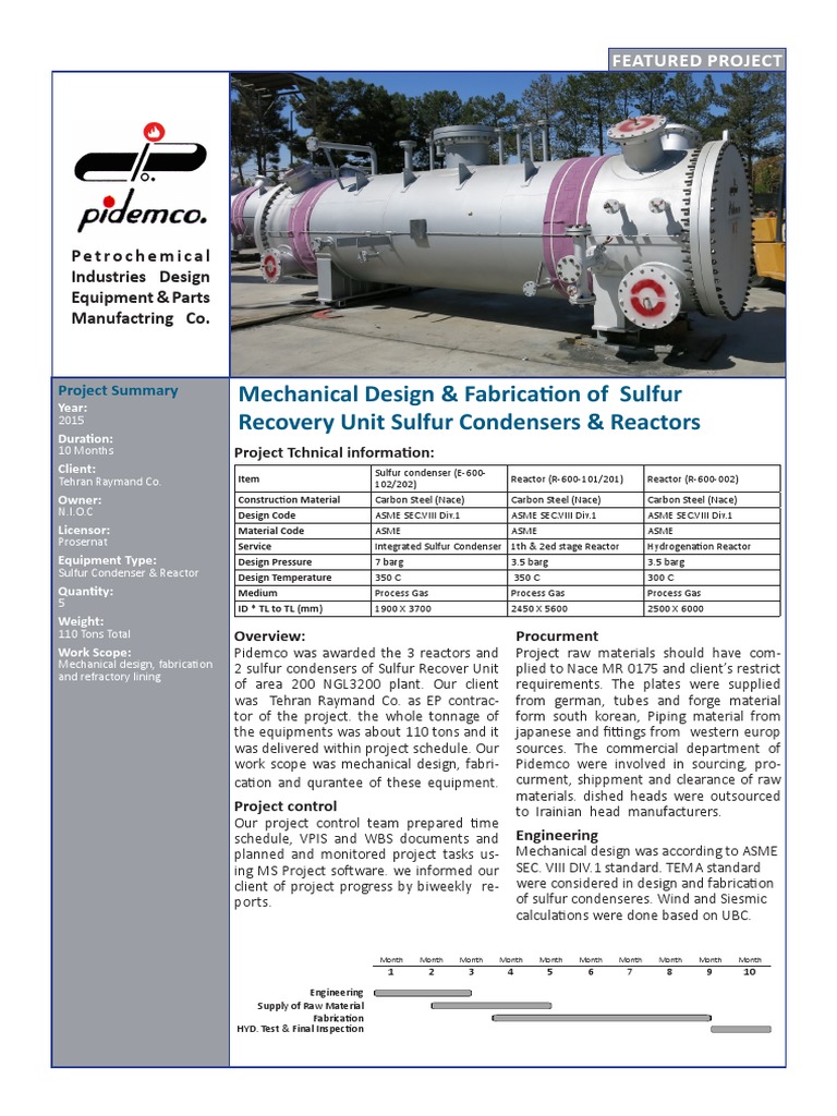 Mechanical Design, Fabrication, and Refractory Lining of Sulfur ...