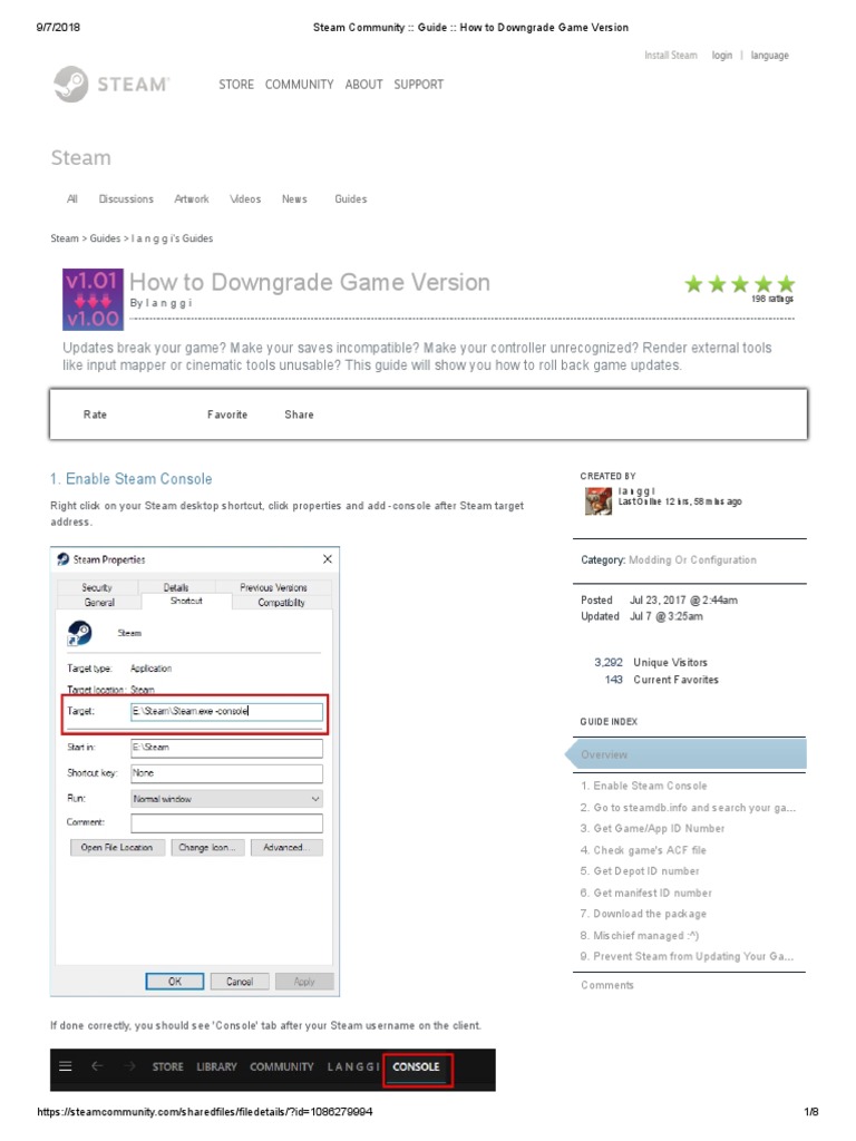 Steam Community - Guide - How To Downgrade Game Version | PDF ...