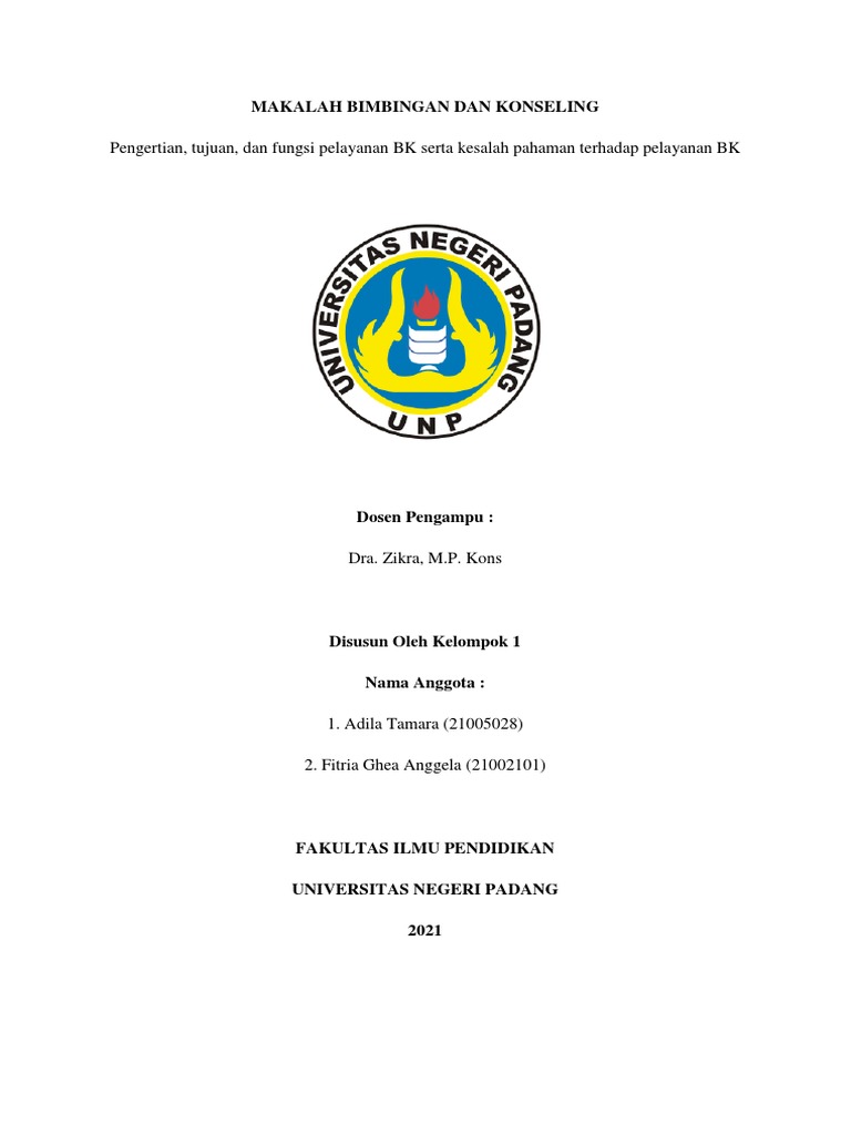 Makalah Bimbingan Dan Konseling Kelompok 1 | PDF