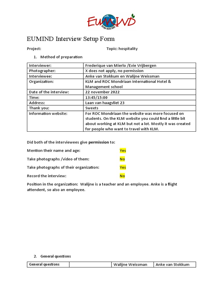 Eumind Interview Setup Form 2 | PDF | Brand | Marketing
