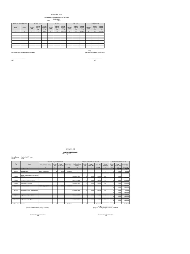 Rekap Persediaan Metode HPT | PDF