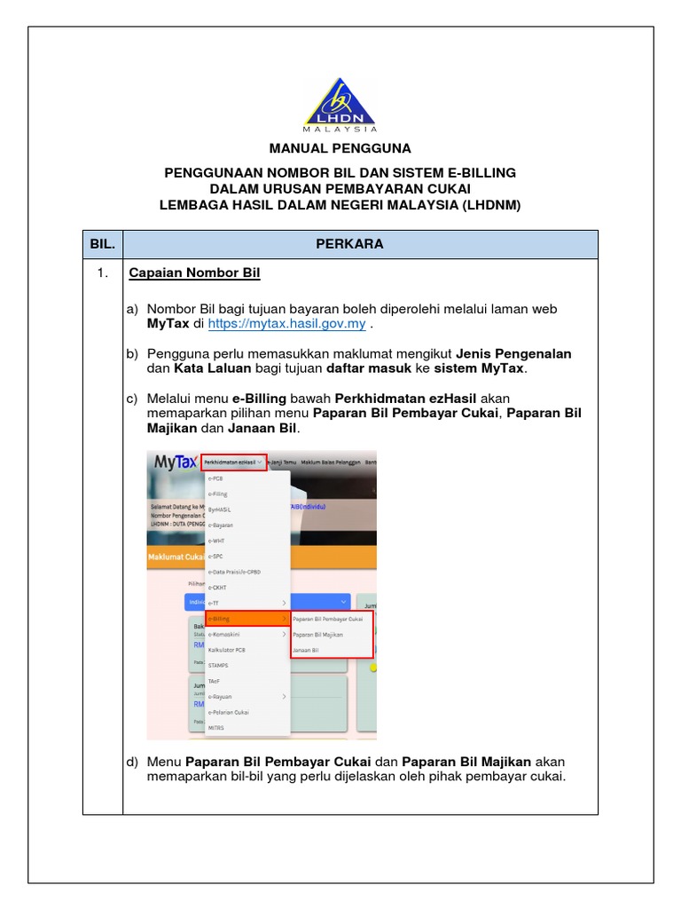User Manual For E-Billing | PDF
