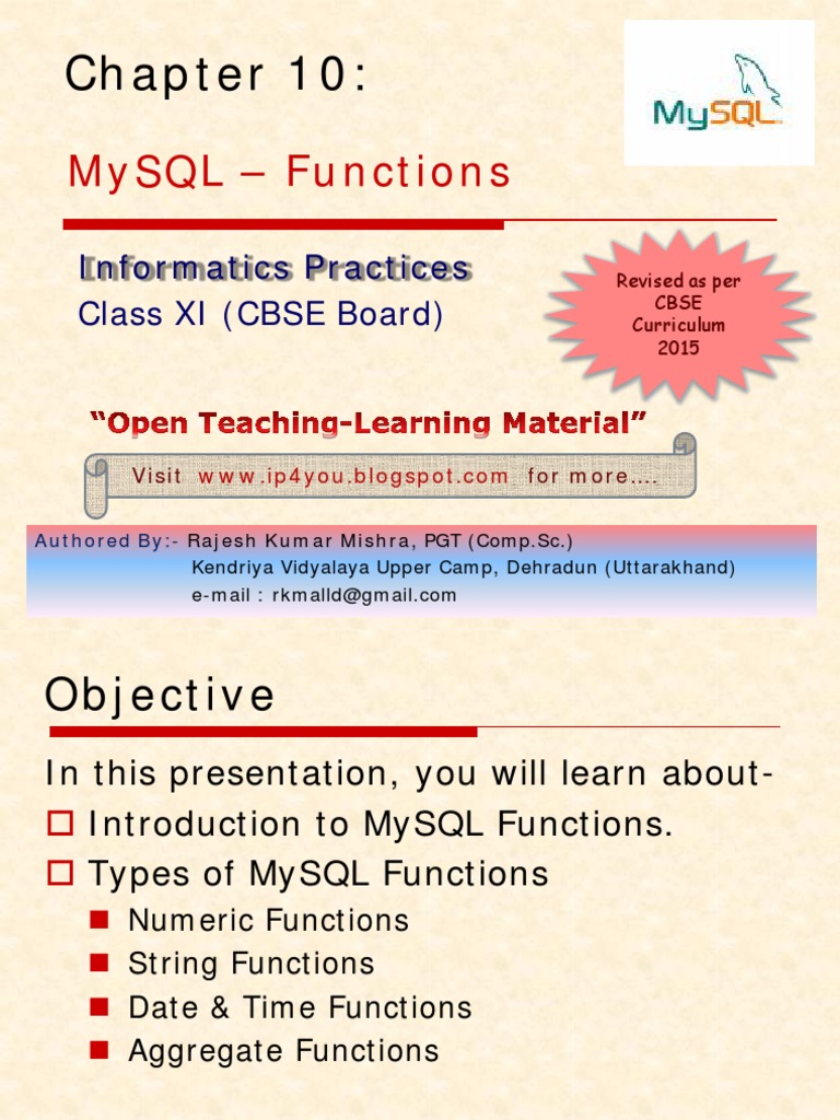 Chapter 10 SQL Functions | PDF | String (Computer Science) | Computer ... Chapter 10 SQL Functions | PDF | String (Computer Science) | Computer ...