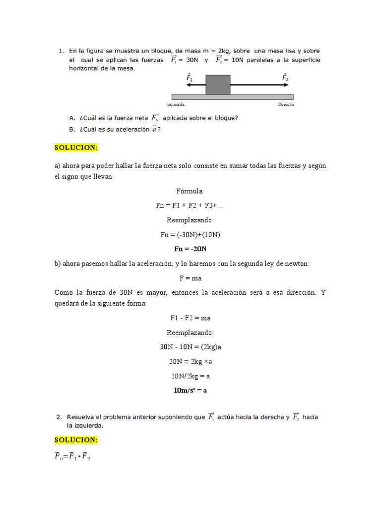 Ejercicios Ley de Newton | PDF | Física | Astronomía