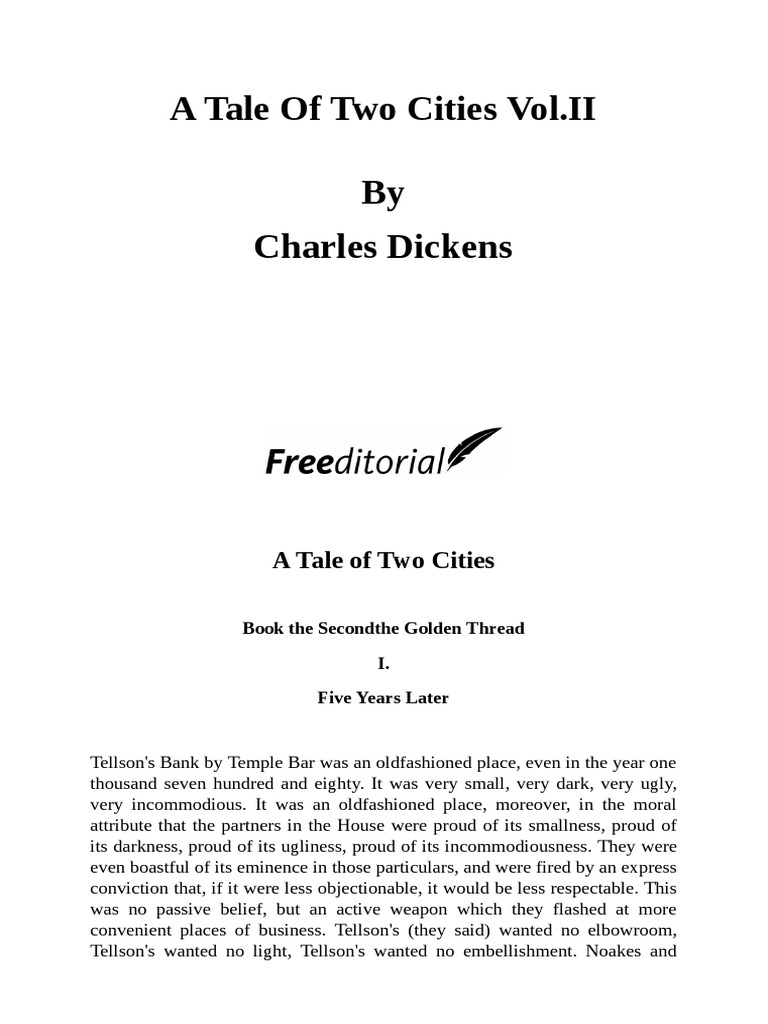 A Tale of Two Cities Vol - II | PDF | Gentleman
