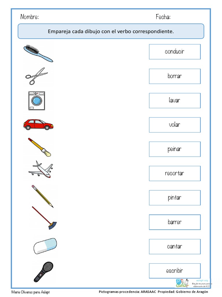 Dibujos de Verbos para Colorear | PDF
