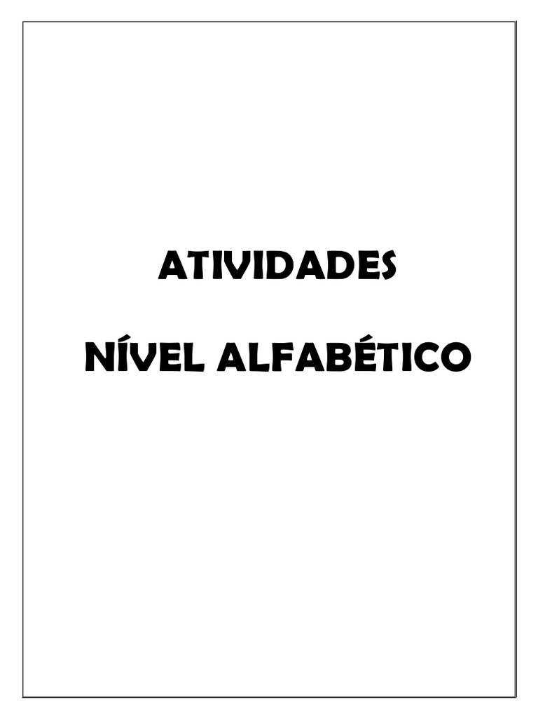 Atividades Alfabéticos BNCC | PDF