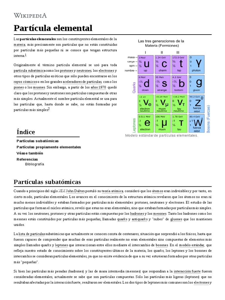 Partícula Elemental | PDF | Partícula elemental | Cuarc