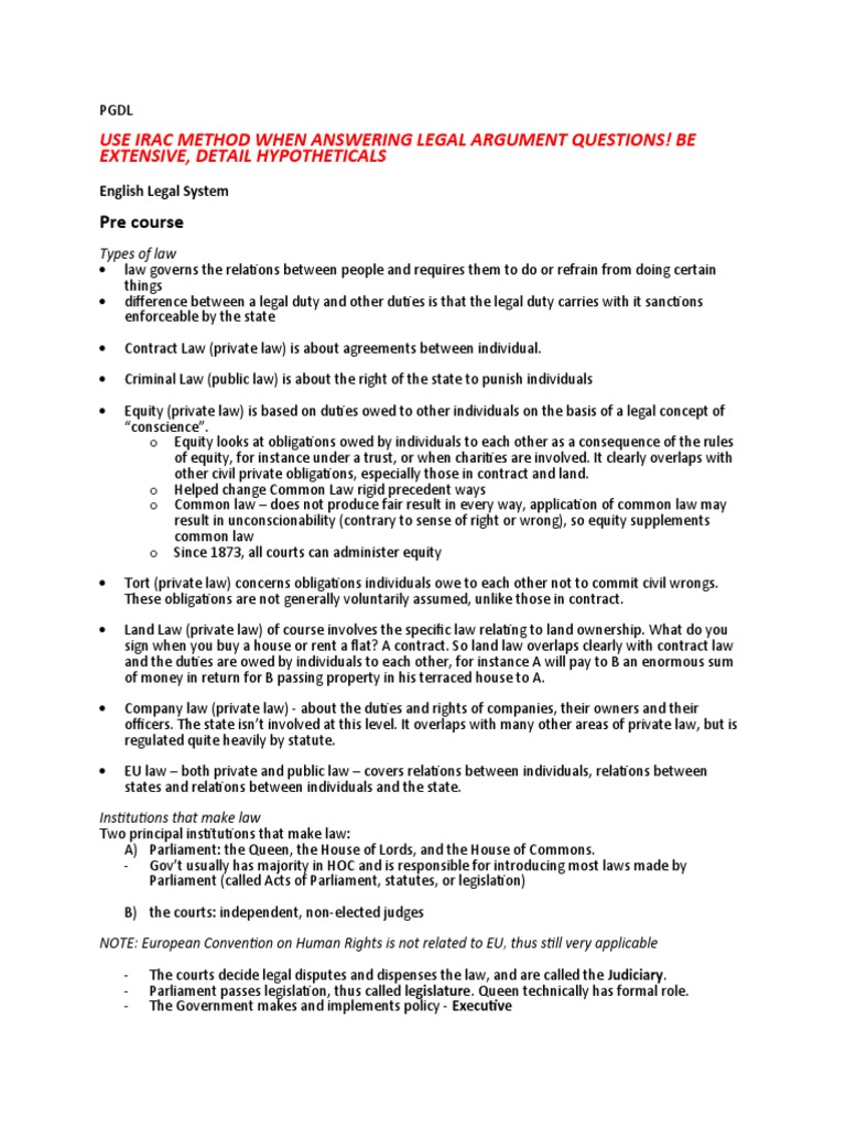 ELS Notes | PDF | Precedent | Equity (Law)