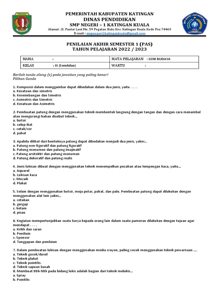 Pas SBK Kelas Ix SMT 1 | PDF