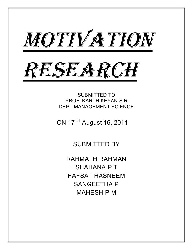 Motivation Research | PDF | Career & Growth