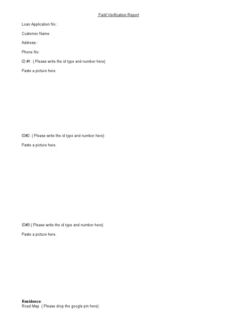 Field Verification Report Template | PDF | Business