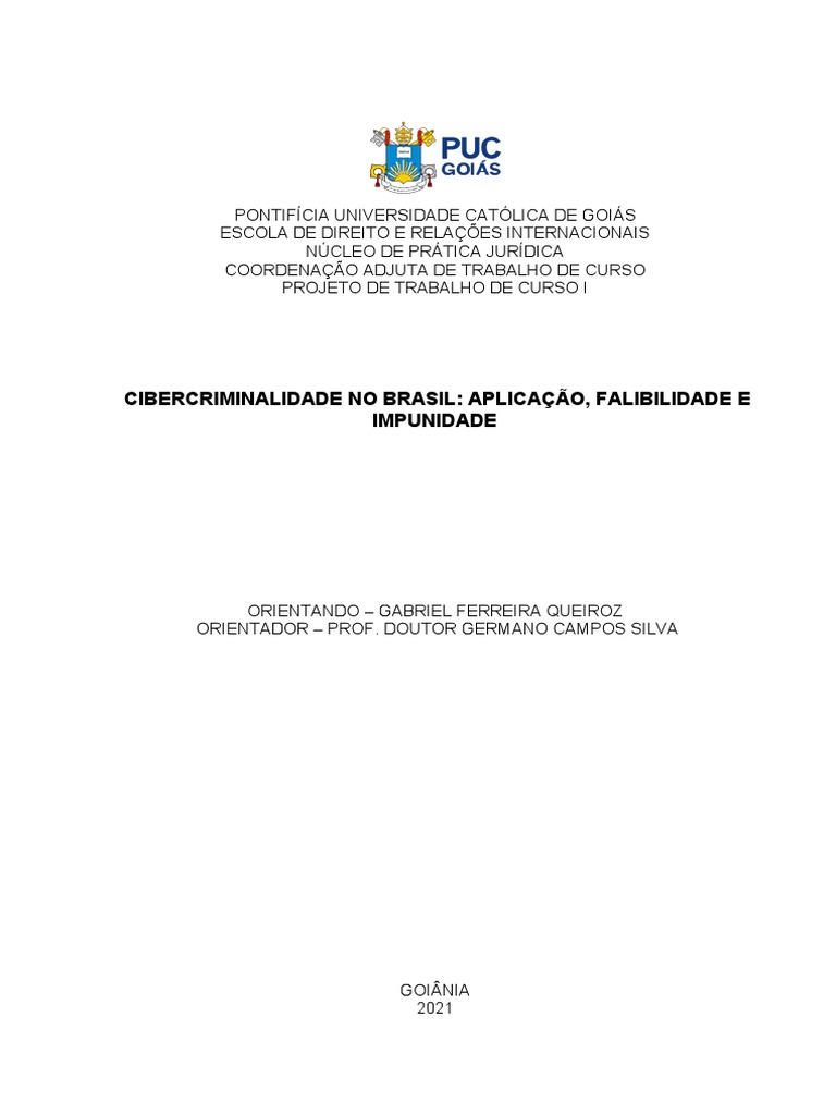 Cibercrime - TCC | PDF | Crimes cibernéticos | Crimes
