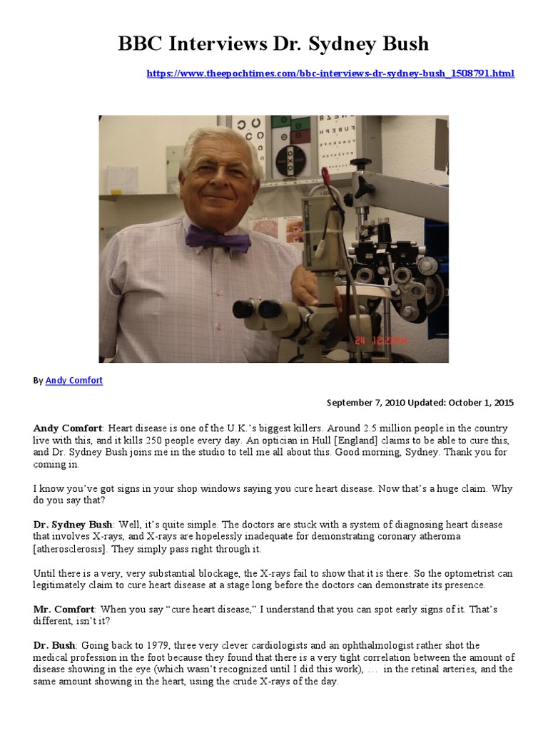 BBC Interviews DR Sydney Bush | PDF | National Health Service | Cardiovascular Diseases