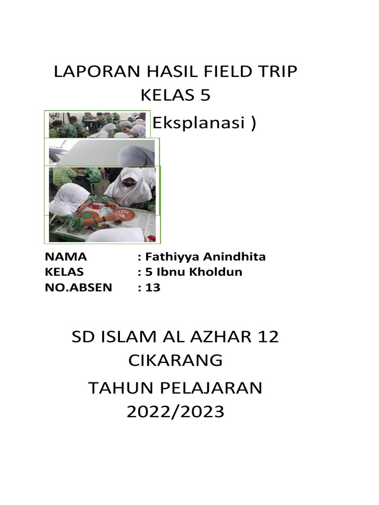 Format Laporan Field Trip Teks Eksplanasi | PDF | Seni & Disiplin Bahasa | Seni