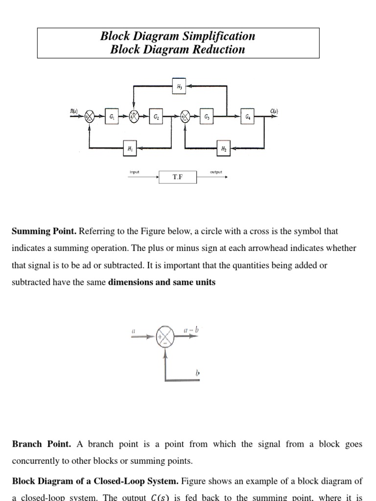 Block Diagram Reduction | PDF | Control Theory | Cybernetics