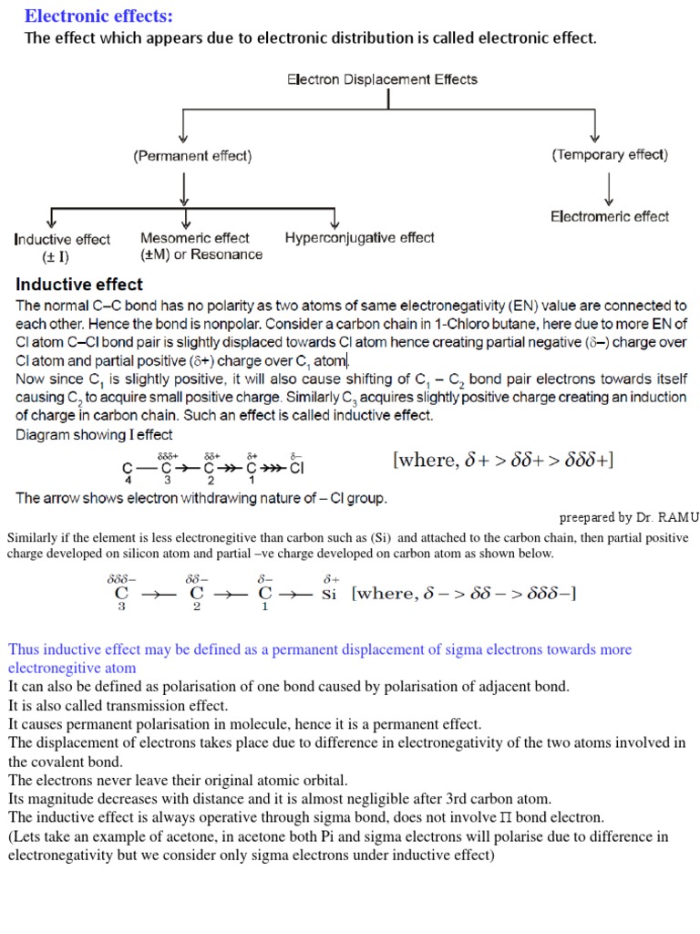 Inductive and Conjugate Effects in Chemistry | PDF | Chemical Bond ...