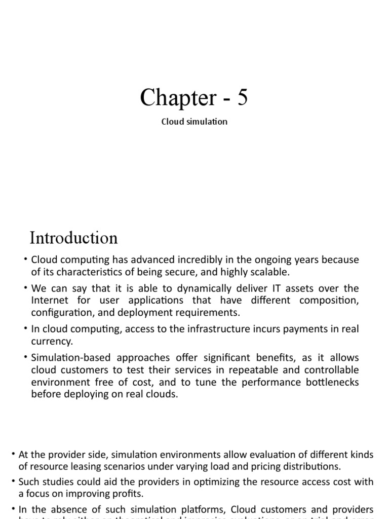 Chapter 5-Cloud Simulation | PDF | Cloud Computing | Virtual Machine