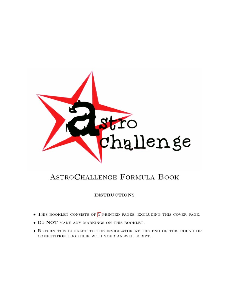 AC Formula Book | PDF | Astrophysics | Motion (Physics)