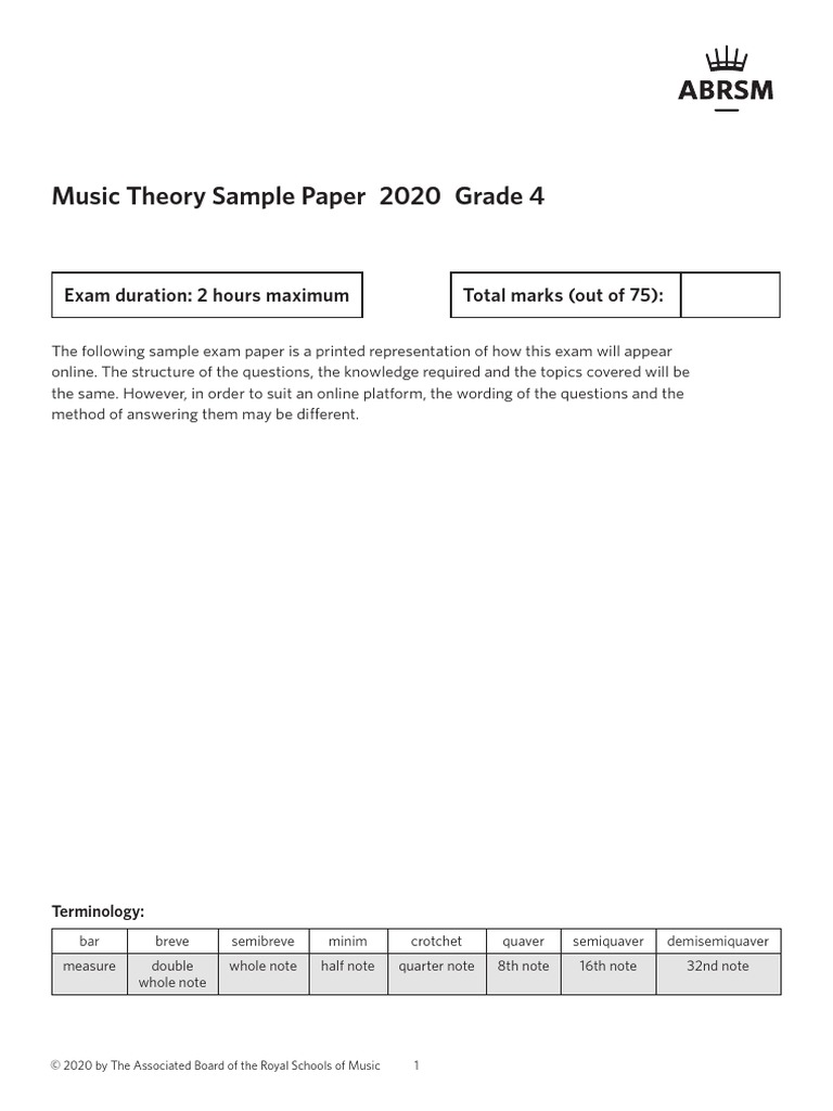 ABRSM Grade 4 Paper | PDF