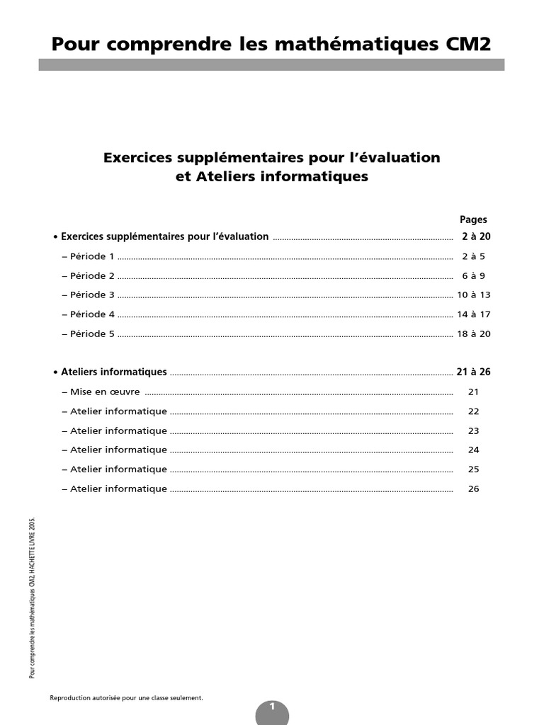 Exercices Supplémentaires Pour Comprendre Les Maths Cm2 | PDF | Mathématiques élémentaires ...