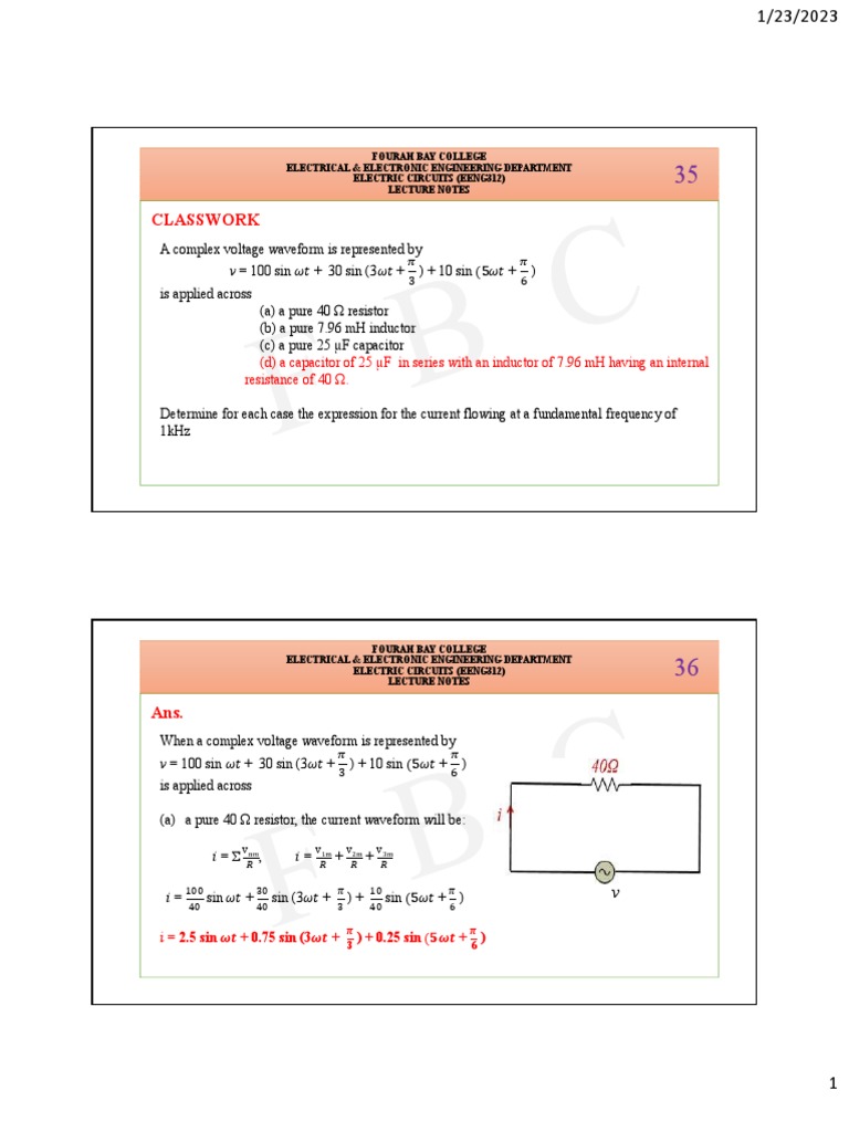 Electrical Circuits Slides 2 | PDF | Electrical Network | Inductor