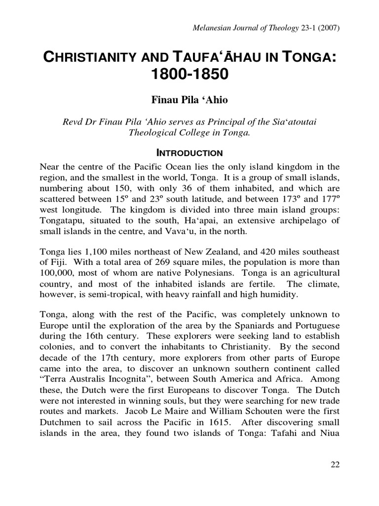 Christianity and Taufā‘ahau in Tonga | PDF | History