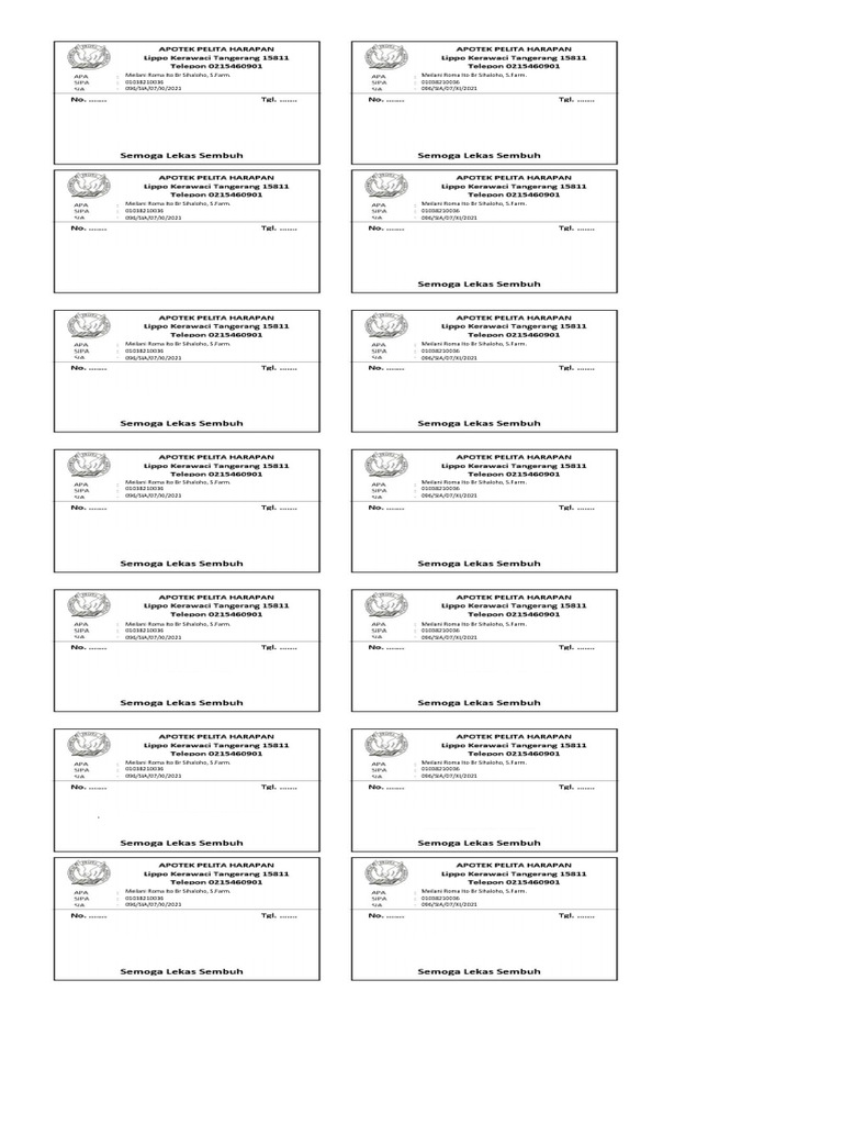 Format Etiket Putih Dan Biru | PDF