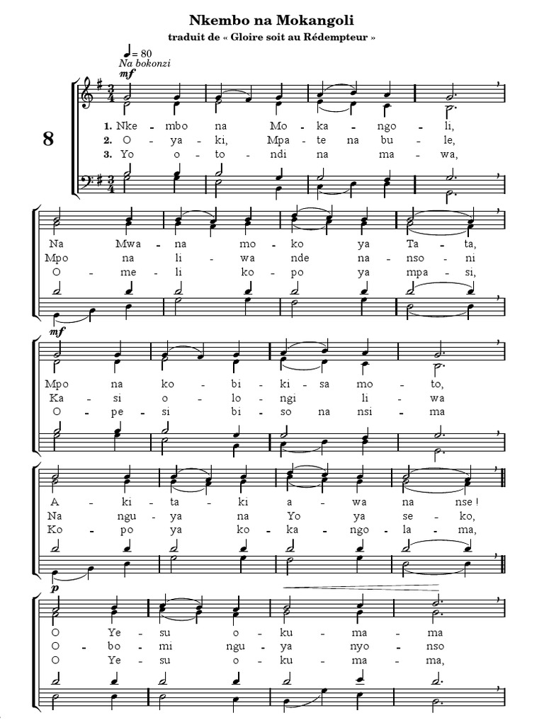 HeC 008-Lingala 008-Nkembo Na Mokangoli A4 | PDF