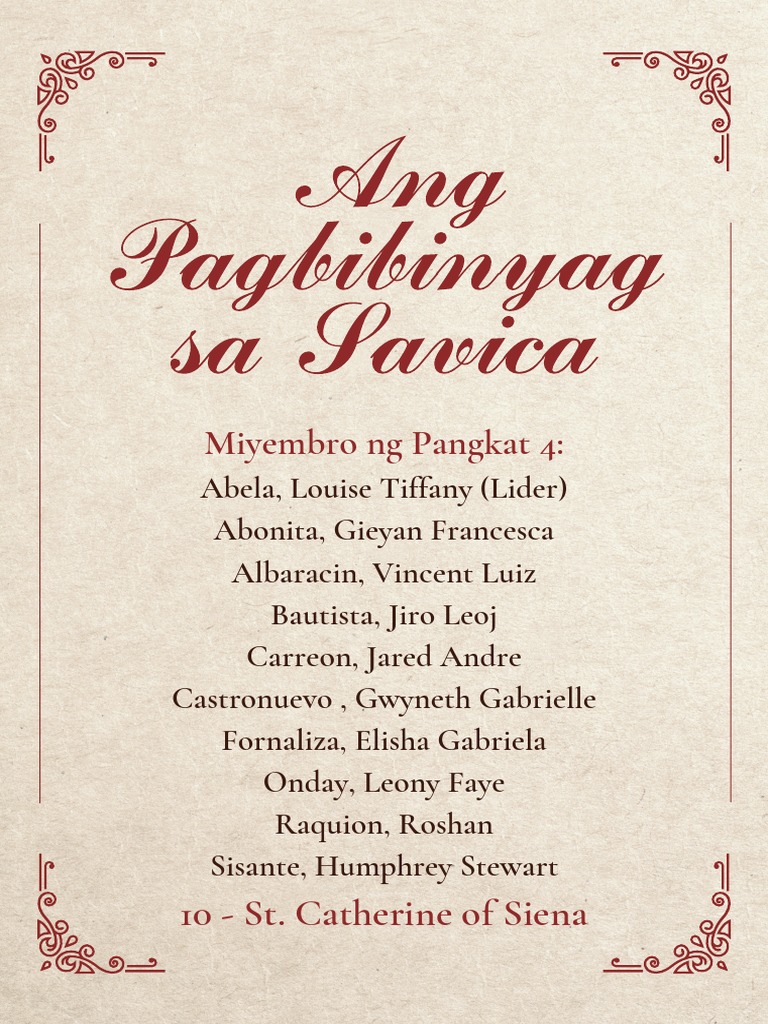 Pangkat 4 - Ang Pagbibinyag Sa Savica - Critique | PDF