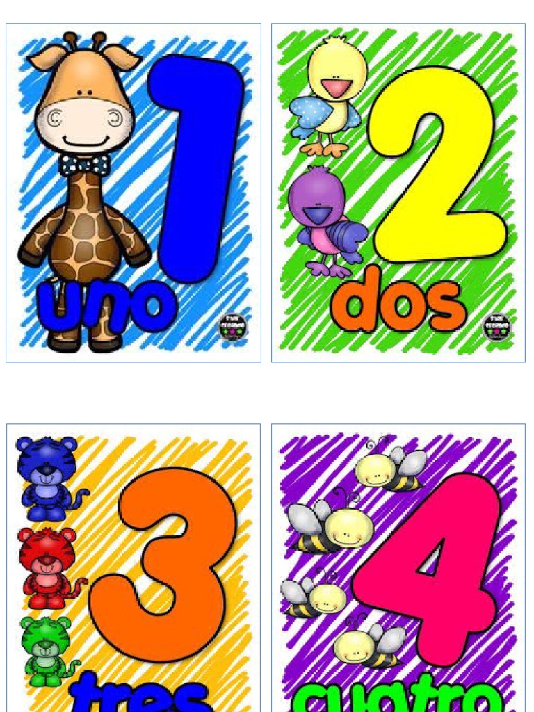 Tarjetas de Números Del 1 Al 20 BH | PDF