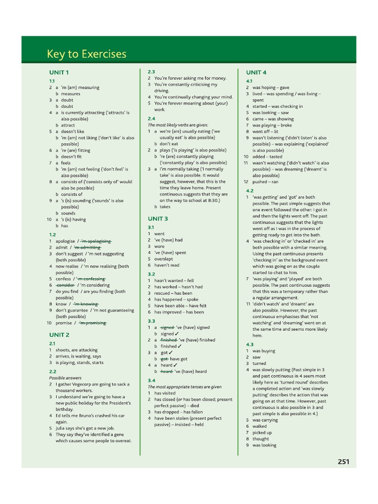 Grammar in Use Advanced 3rd - Key | PDF