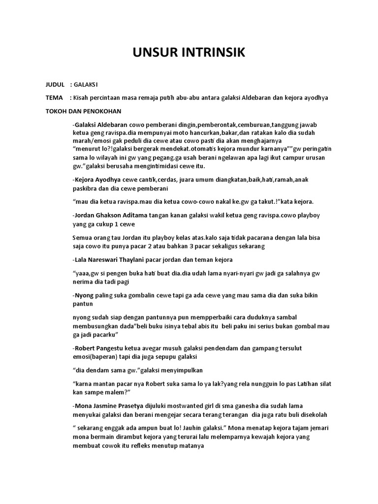 Kisah Cinta Remaja Galaksi & Kejora | PDF
