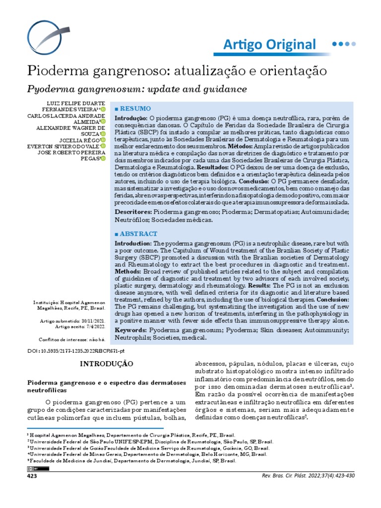 Pioderma Gangrenoso Atualiazacao | PDF | Inflamação | Leucemia