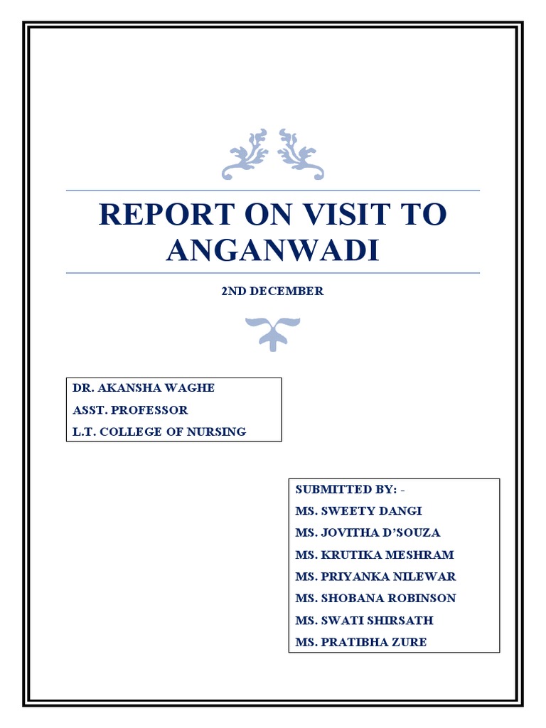 Report On Visit To Anganwadi | PDF | Health Care | Health Sciences
